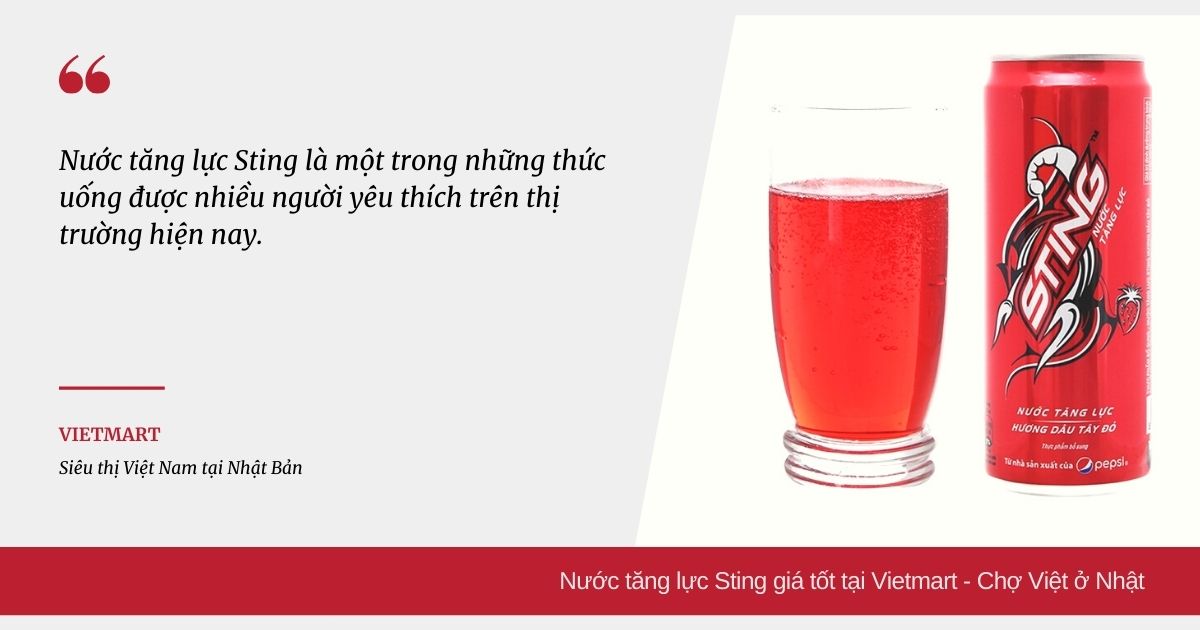 Nước tăng lực Sting giá tốt tại Vietmart - Chợ Việt ở Nhật
